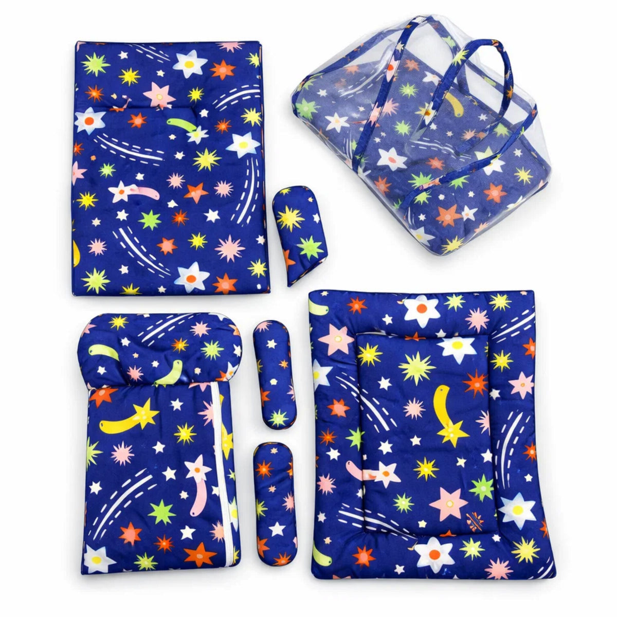 Newborn Cotton Bedding Set - 8 Pieces - Glowing Stars - Navy– The ...
